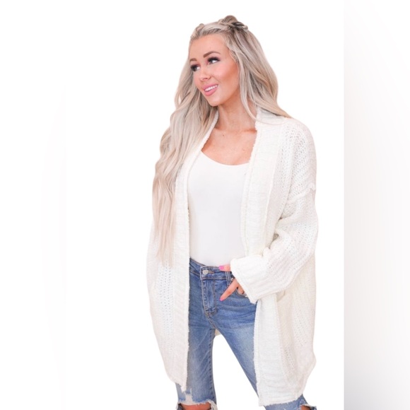 POL | Sweaters | Pol Ribbed Knit Open Front Sweater Womens Ivory Knit ...